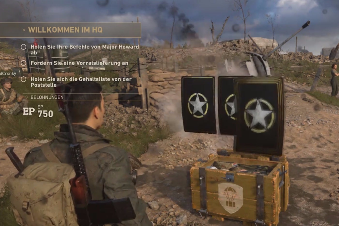 In Call of Duty: WW2, loot boxes drop from the sky onto Normandy beach ...