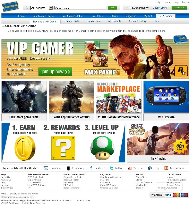 Blockbuster launches VIP Gamer rewards scheme | Eurogamer.net
