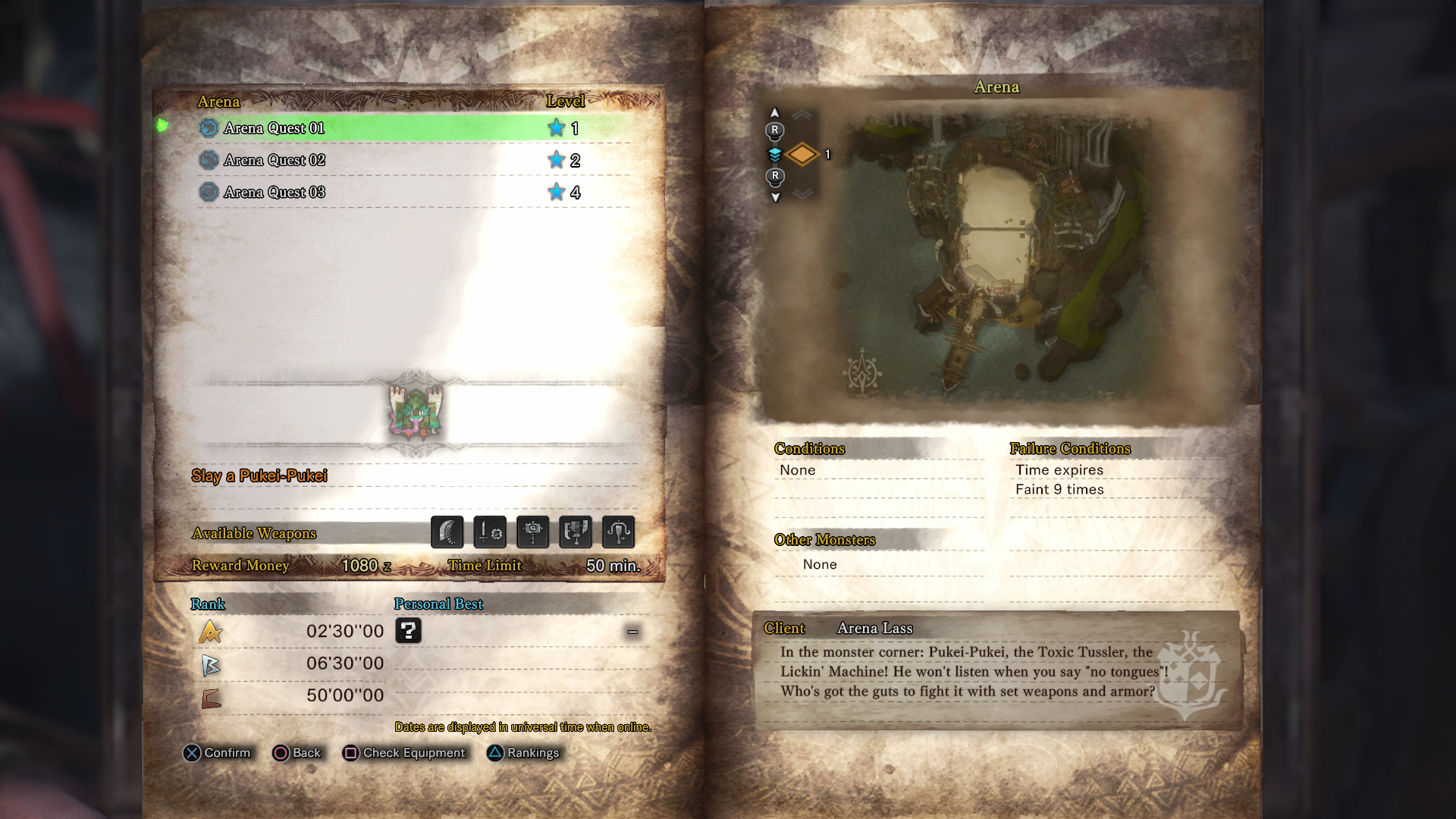 Monster Hunter World Arena - How to Start Arena Quests in Monster ...