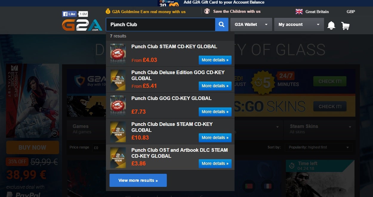 Cheap game key sites store