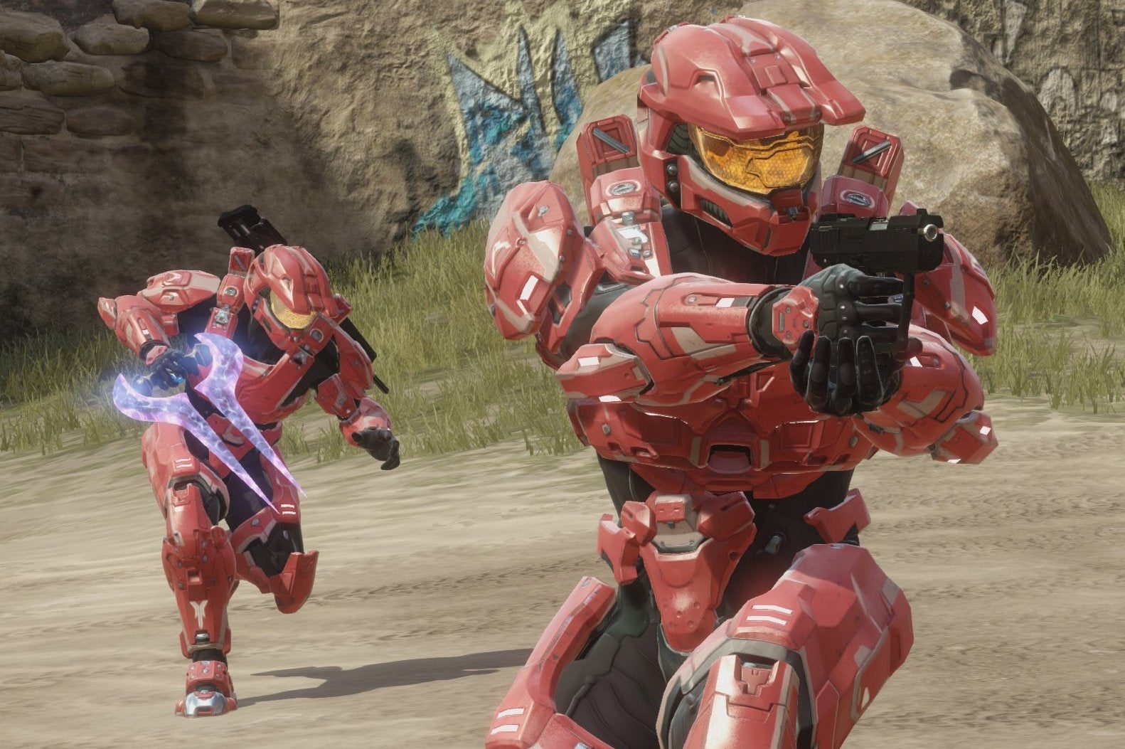 Red Master Chief Master Chief W/ Blue, Red And Osiris Team (Halo) Vs