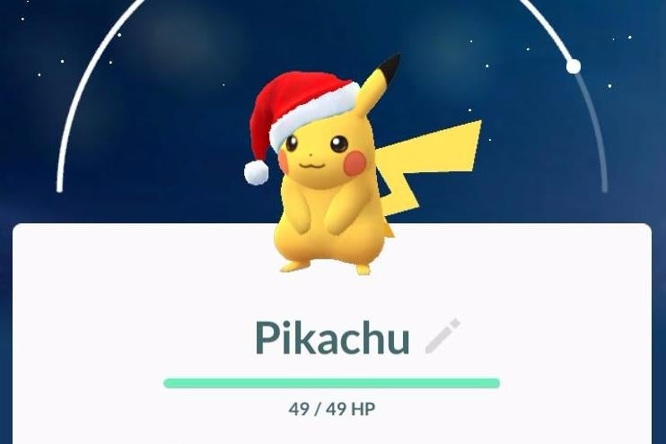 Pokemon go santa hat store