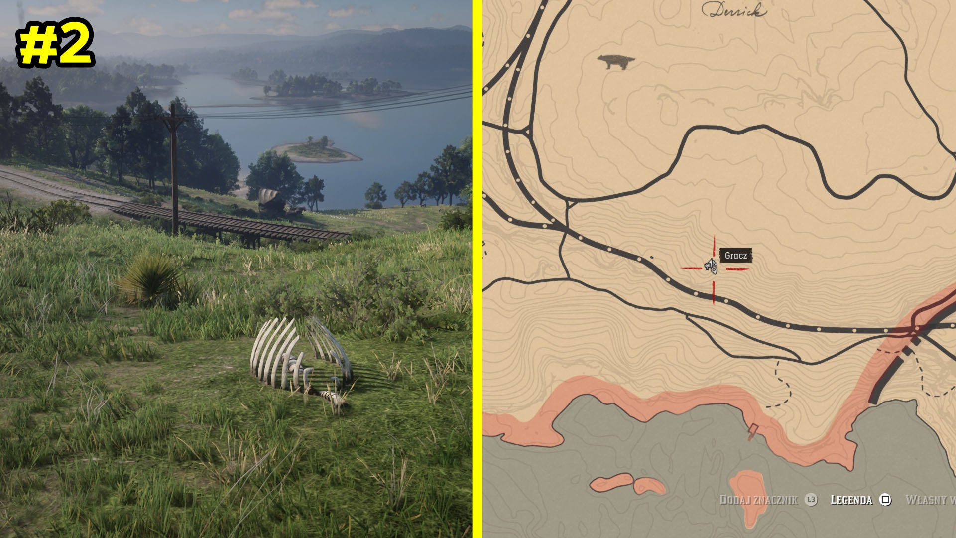 Red Dead Redemption 2 - kości dinozaurów (mapa): misja Próba wiary ...