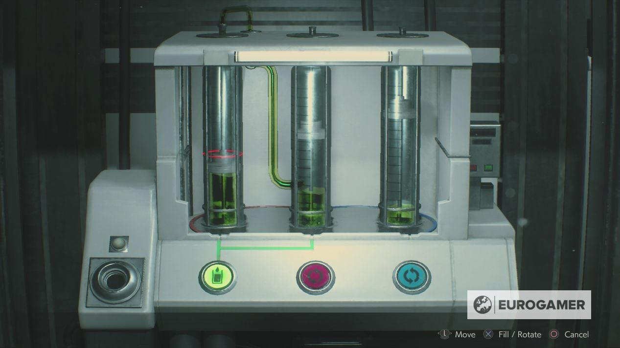 Resident Evil 2 - Drug Testing Lab puzzle solution, cooling the ...
