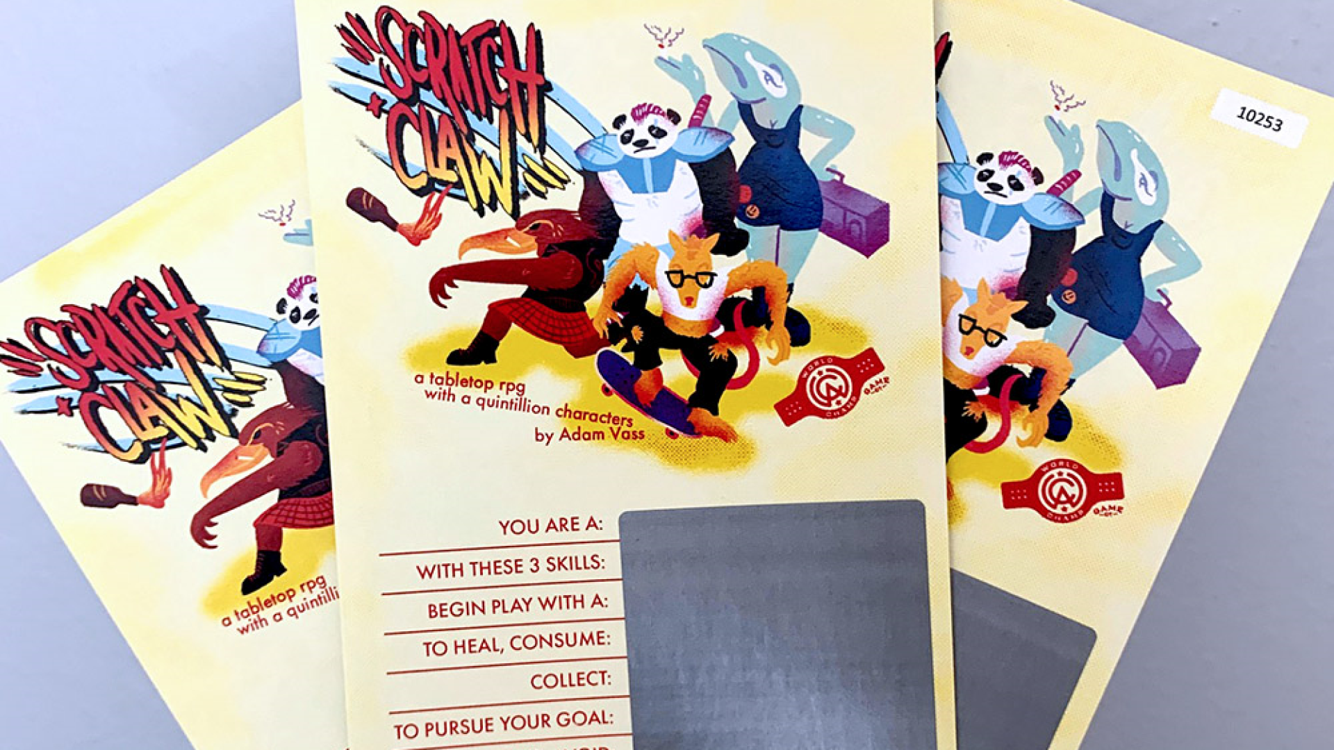 Reveal a randomised, scratch-off character sheet in radical RPG Scratch ...