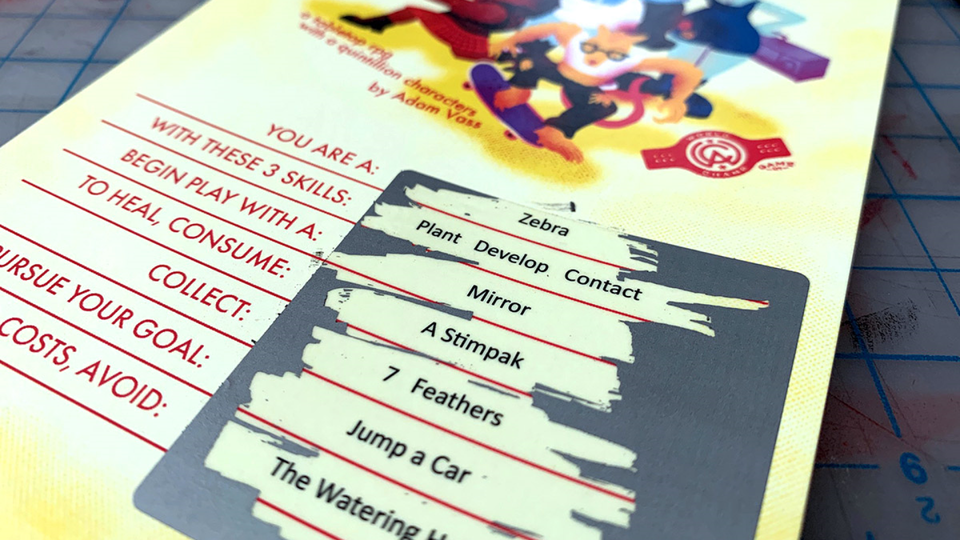 Reveal a randomised, scratch-off character sheet in radical RPG Scratch ...