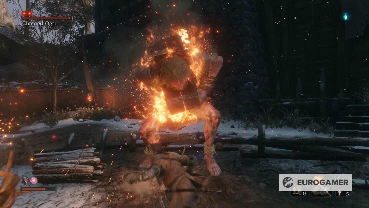 Sekiro Chained Ogre fight - how to beat and kill the Ogre with fire ...