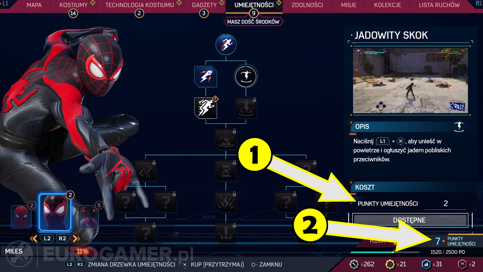 Spider-Man 2 - drzewka umiejętności | Eurogamer.pl