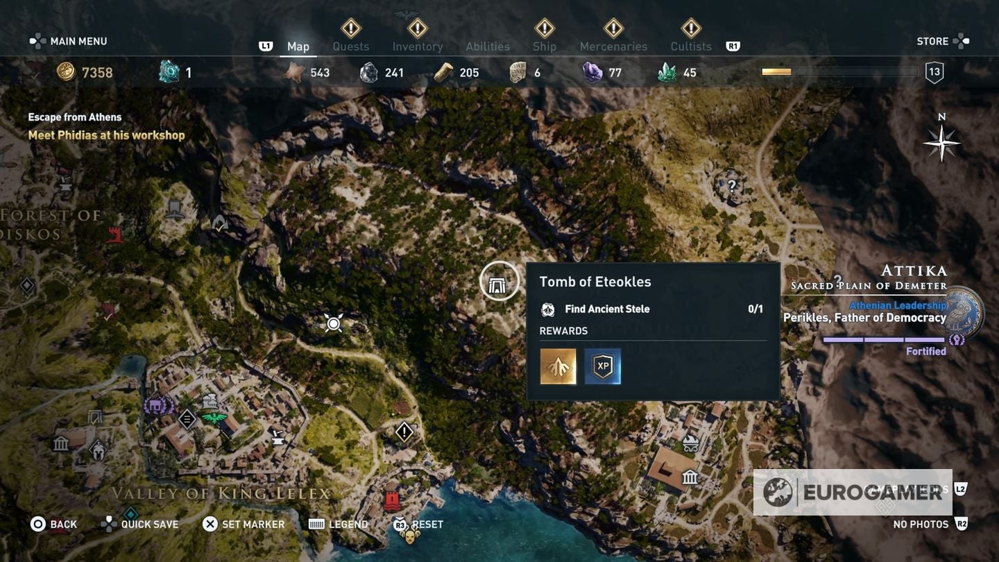 Assassin's Creed Odyssey tomb locations - Ancient Steles, Tomb of ...