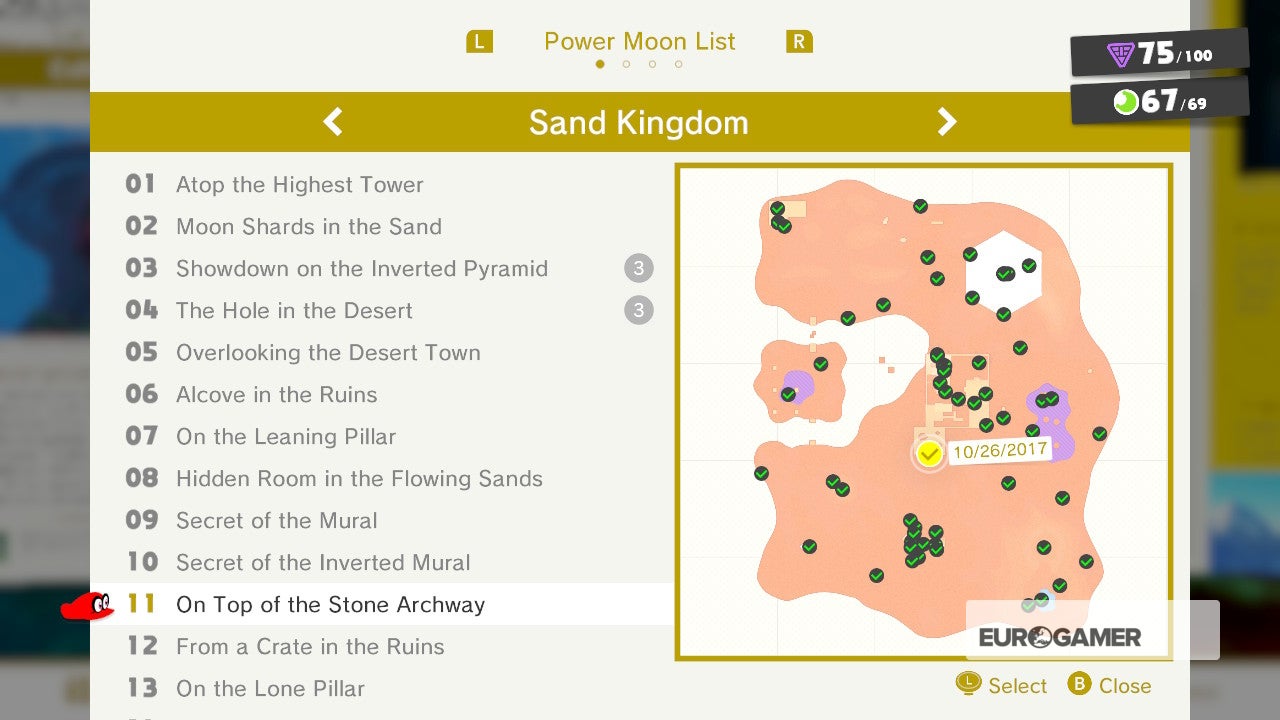 Super Mario Odyssey Sand Kingdom Power Moons - where to find Sand ...