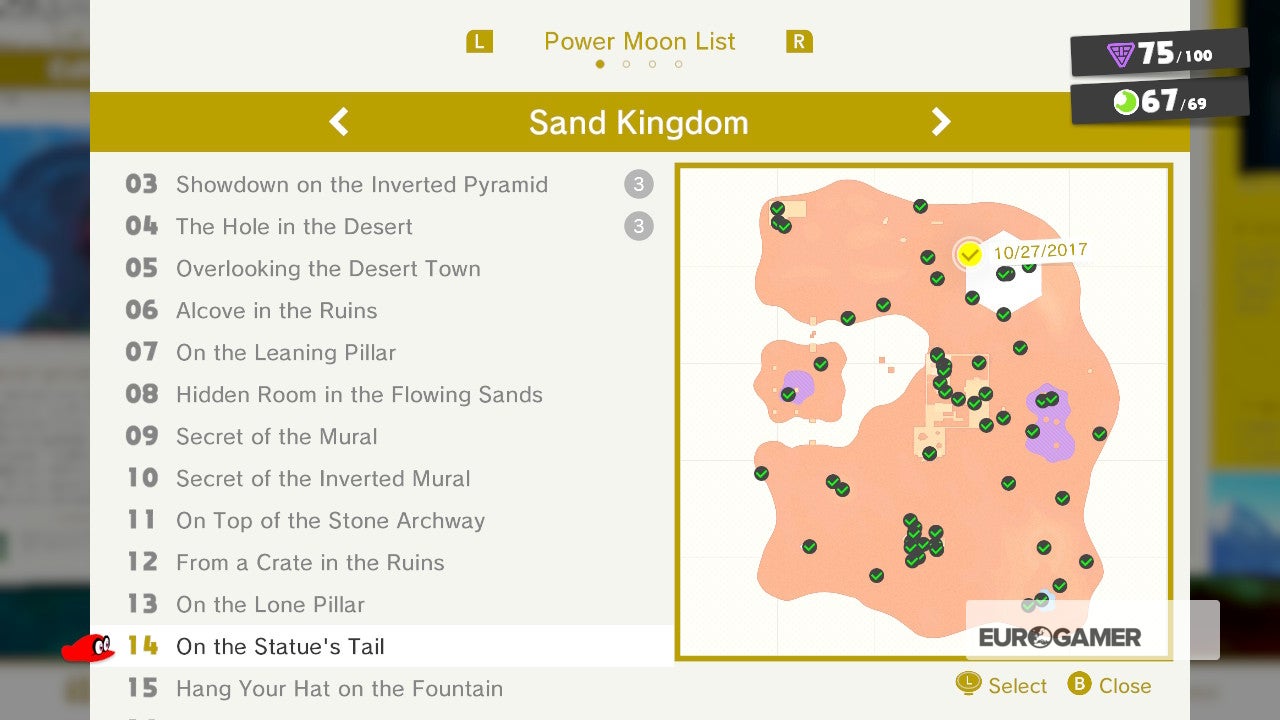 Super Mario Odyssey Sand Kingdom Power Moons - where to find Sand ...