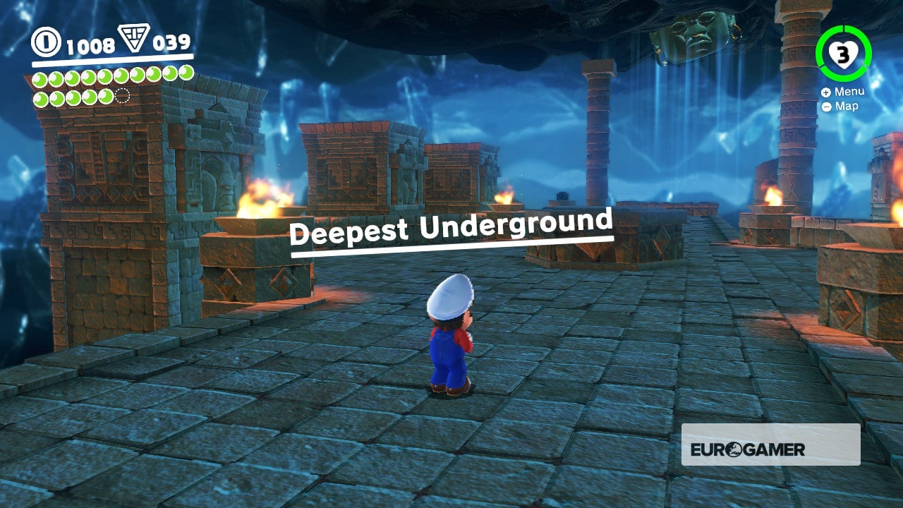 Super Mario Odyssey - Deepest Underground and how to beat Knucklotec ...