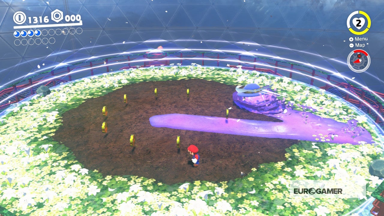 Super Mario Odyssey - Flower Thieves of Sky Garden and how to beat the ...