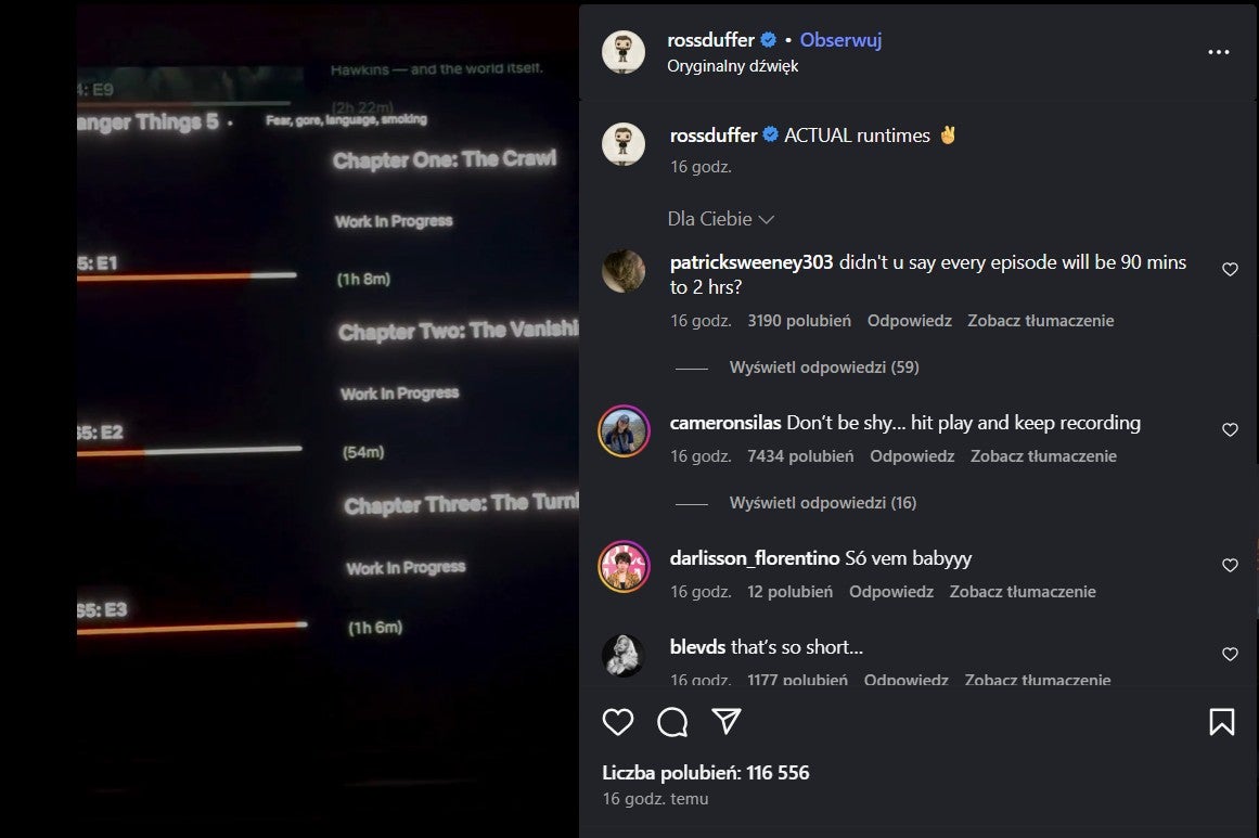 Długość odcinków 5. sezonu Stranger Things potwierdzona przez twórcę ...