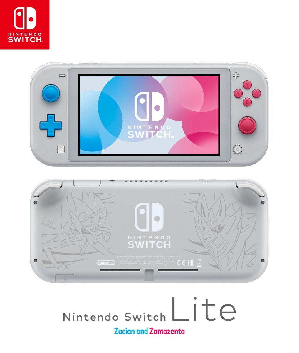 Switch Lite featuring Pokemon Sword and Shield Legendaries Zacian and ...