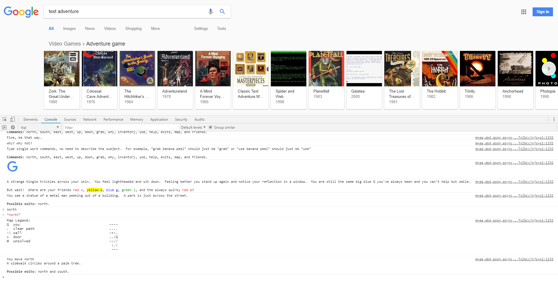 Google's text adventure game discovered | Rock Paper Shotgun