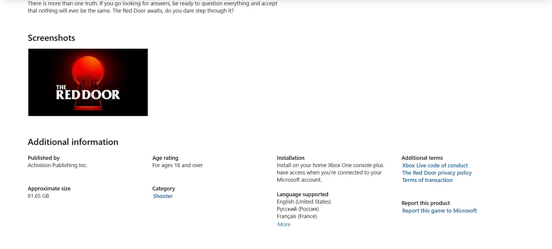 The Red Door pops up on the Microsoft Store, points to Call of Duty ...