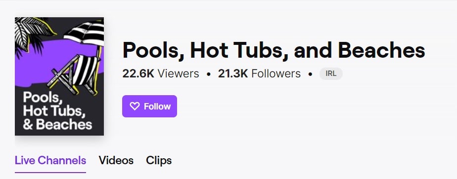 Twitch launches new Pools, Hot Tubs, and Beaches category | Eurogamer.net