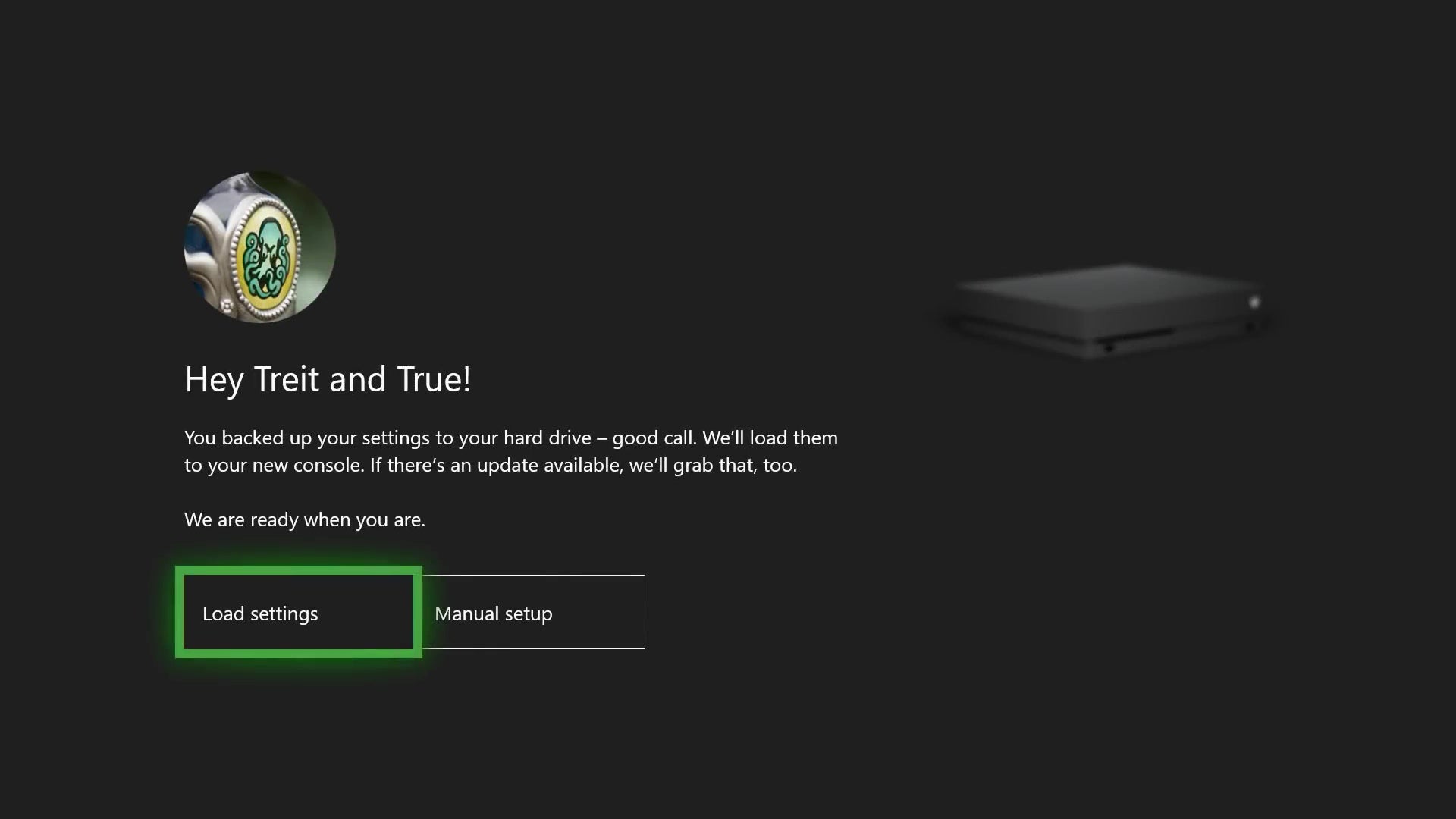 Xbox one system transfer store