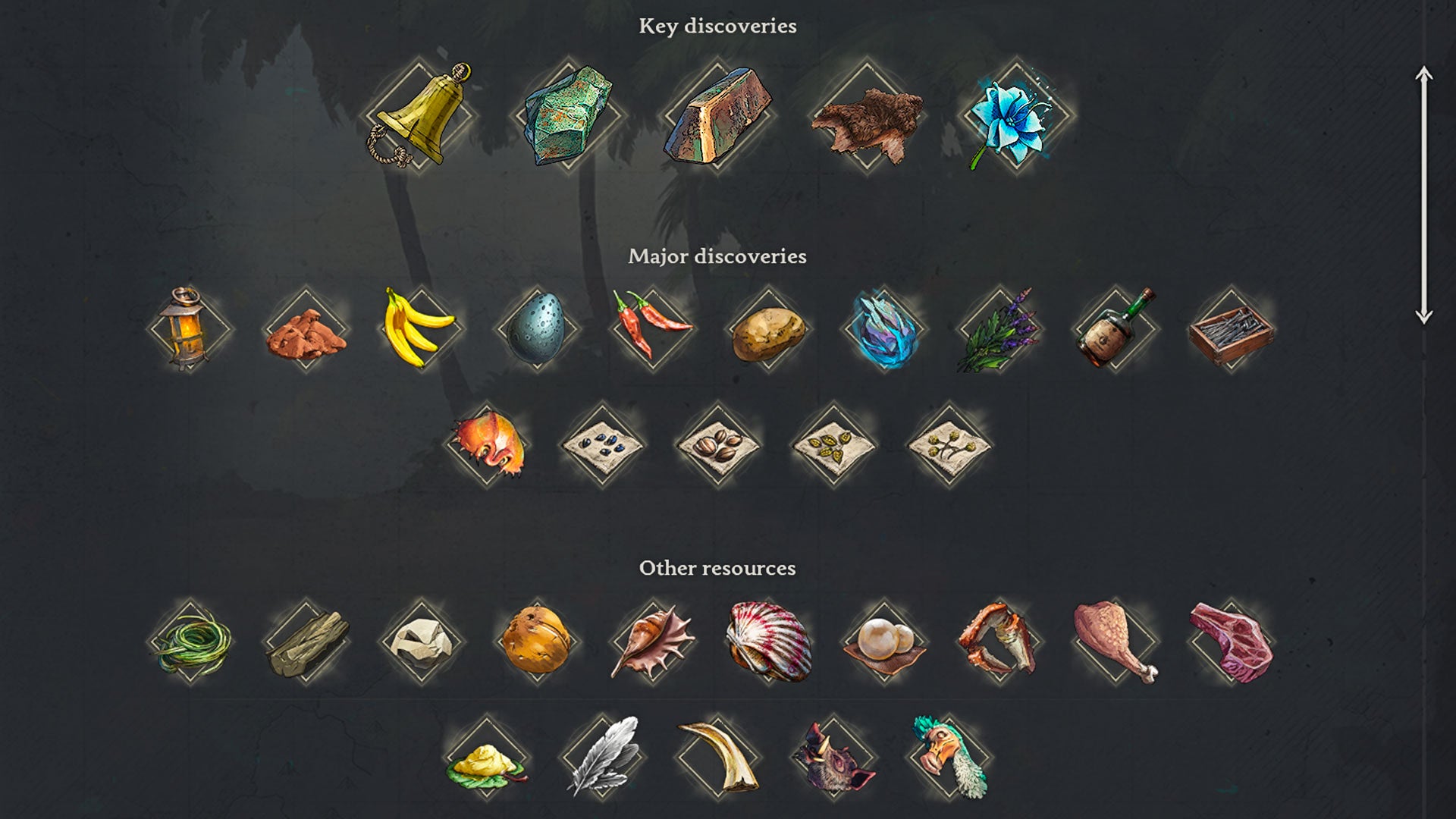 Windrose Discoveries list: All 74 materials in Coastal Jungle ...